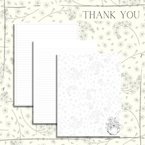 US Letter Printable Elegant Tea Pot Stationery, Printable Paper, Letter ...