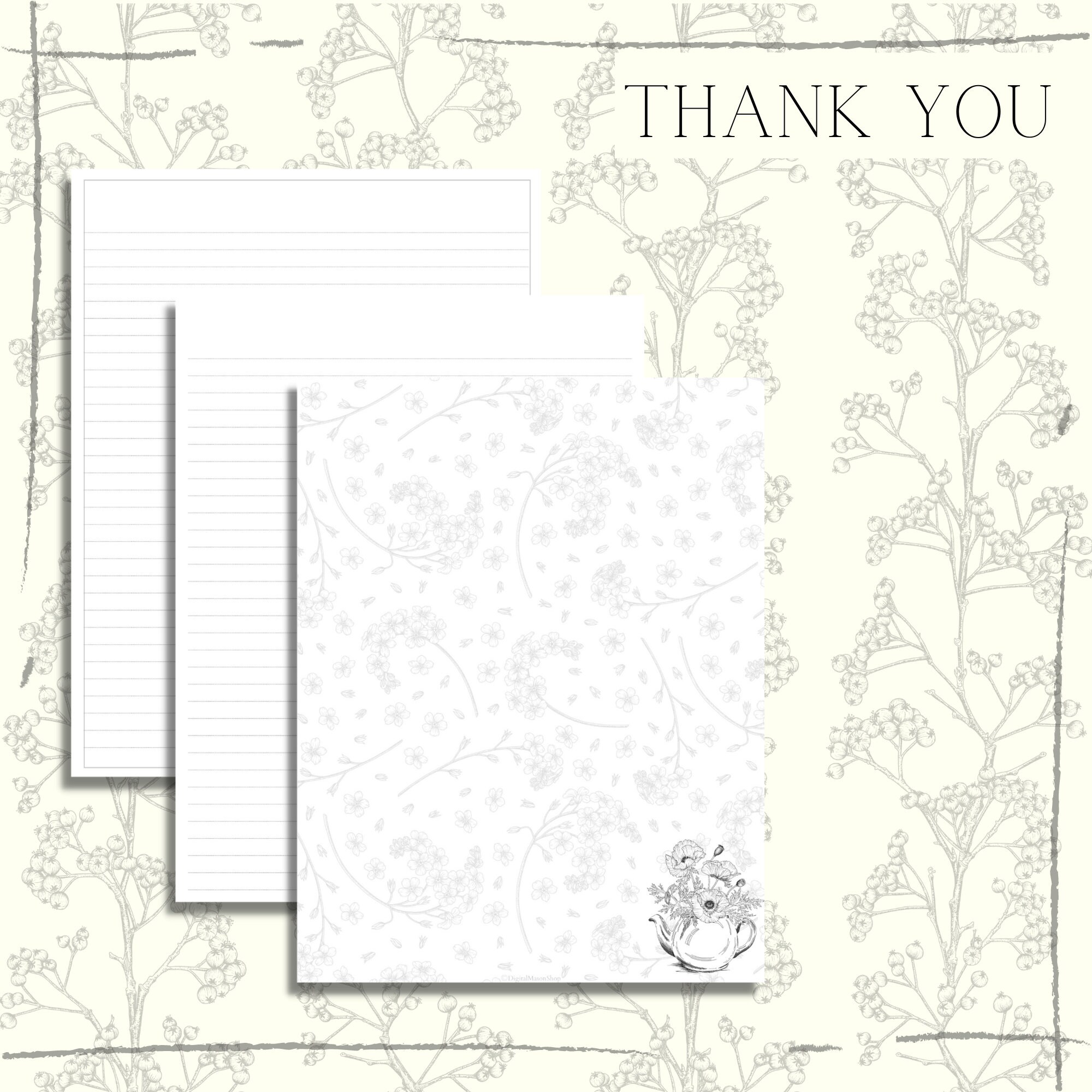 A4 Printable Elegant Stationery Bundle Printable Paper | Etsy