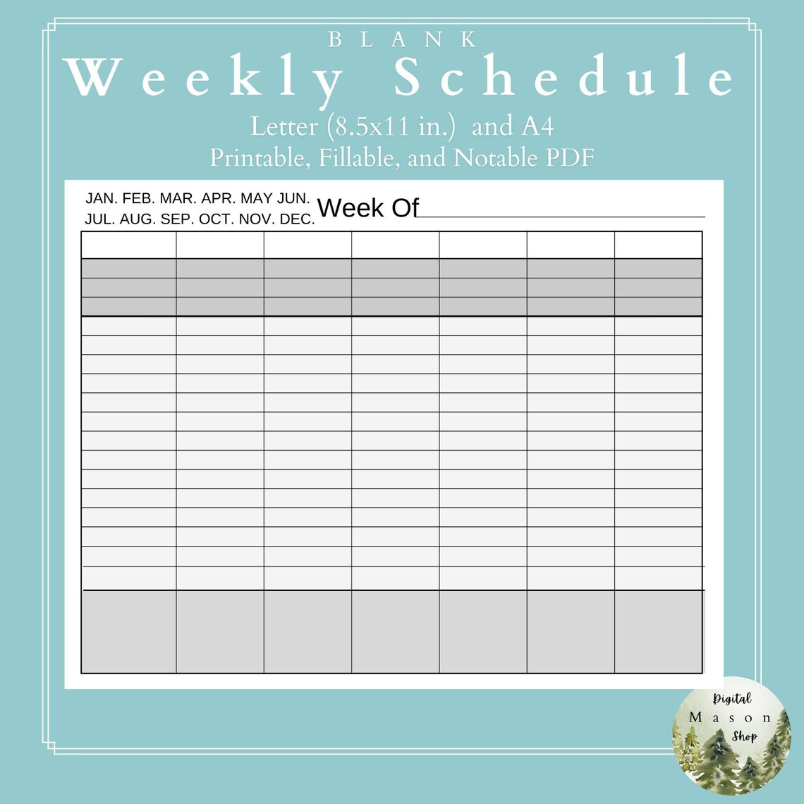 Simple Weekly Printable Planner Sheet, Weekly Notable Planner, Keep It ...