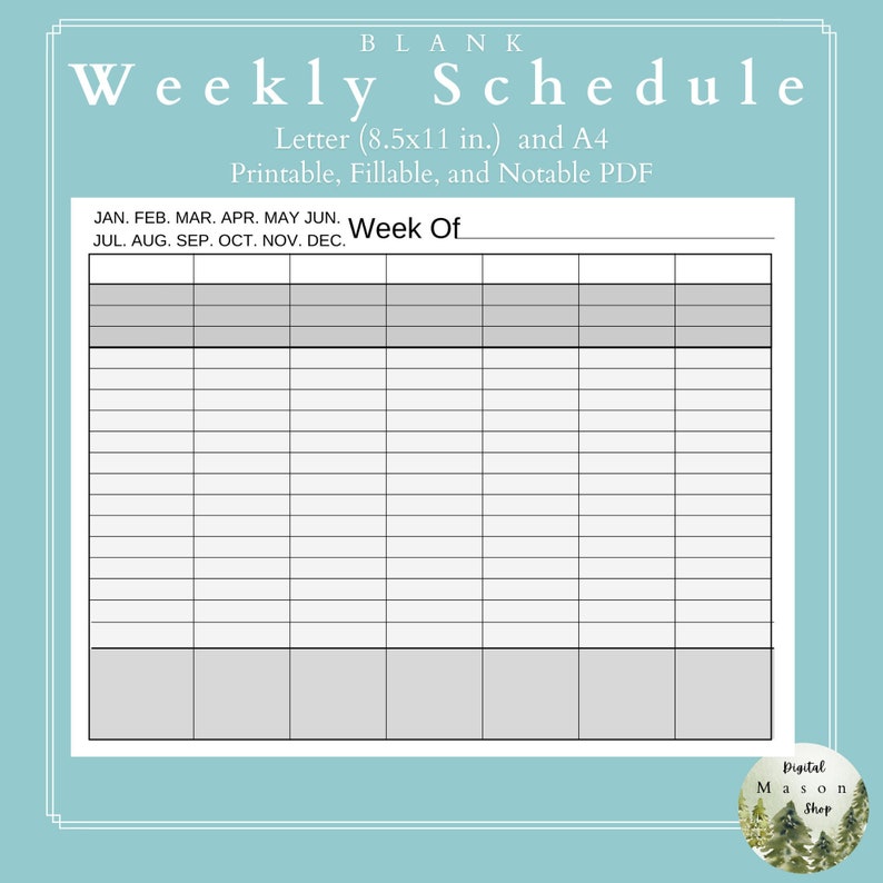 Simple Weekly Printable Planner Sheet, Weekly Notable Planner, Keep It ...