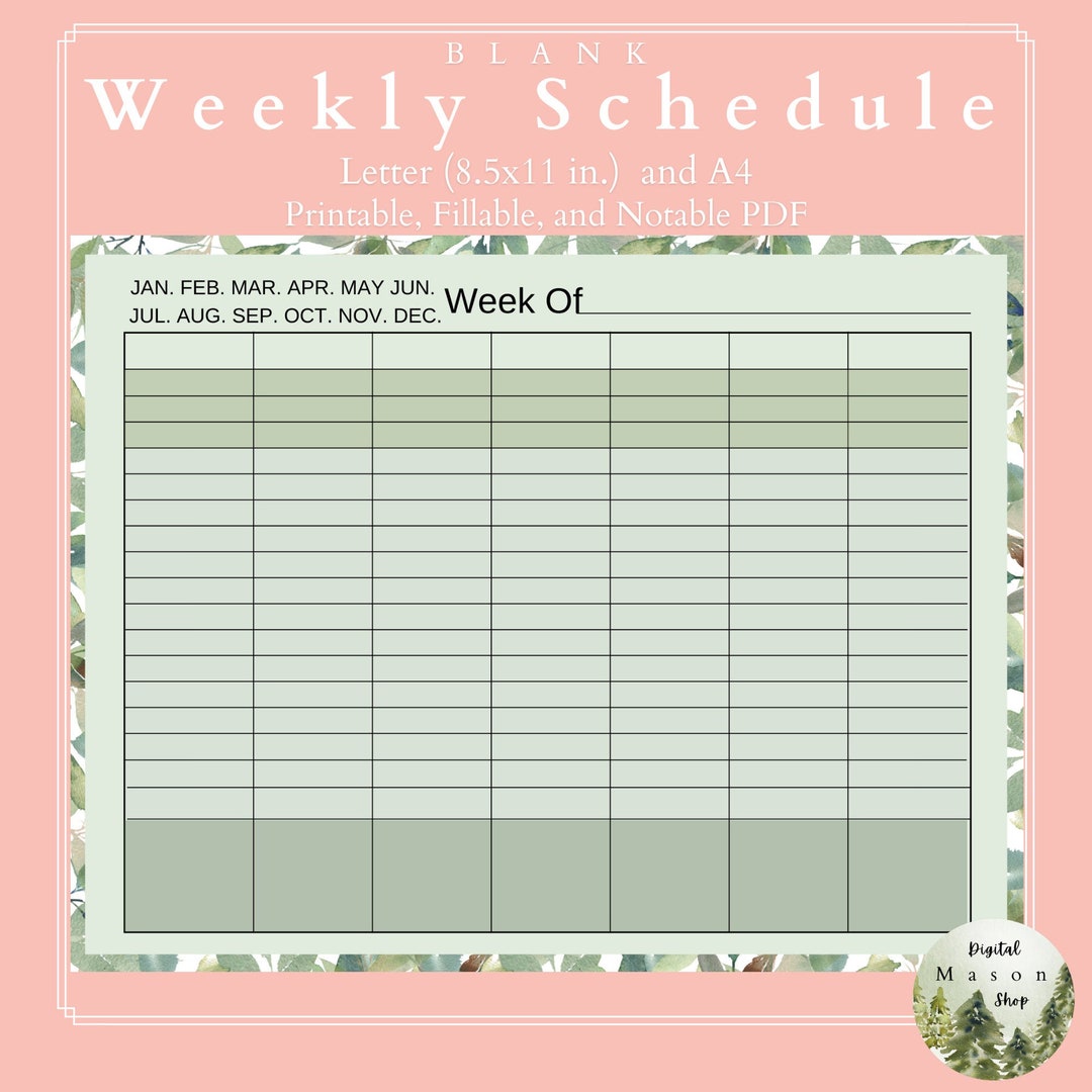 Spring Weekly Printable Planner Sheet, Weekly Notable Planner, Keep It ...