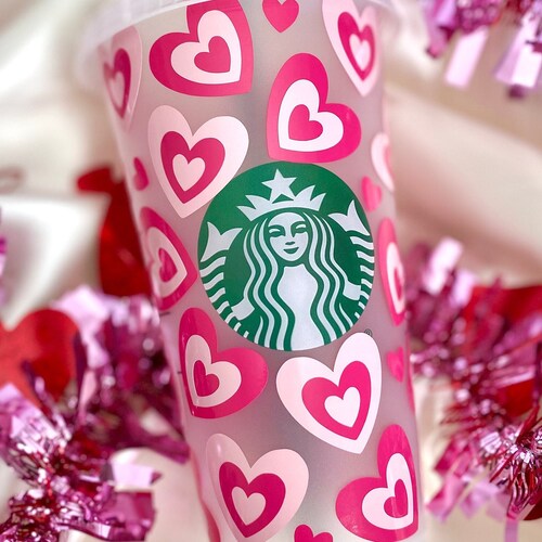 Heart Love Starbucks Cold Cup / Valentines Day / Gift for Her - Etsy