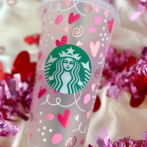 Heart Love Starbucks Cold Cup / Valentines Day / Gift for Her - Etsy
