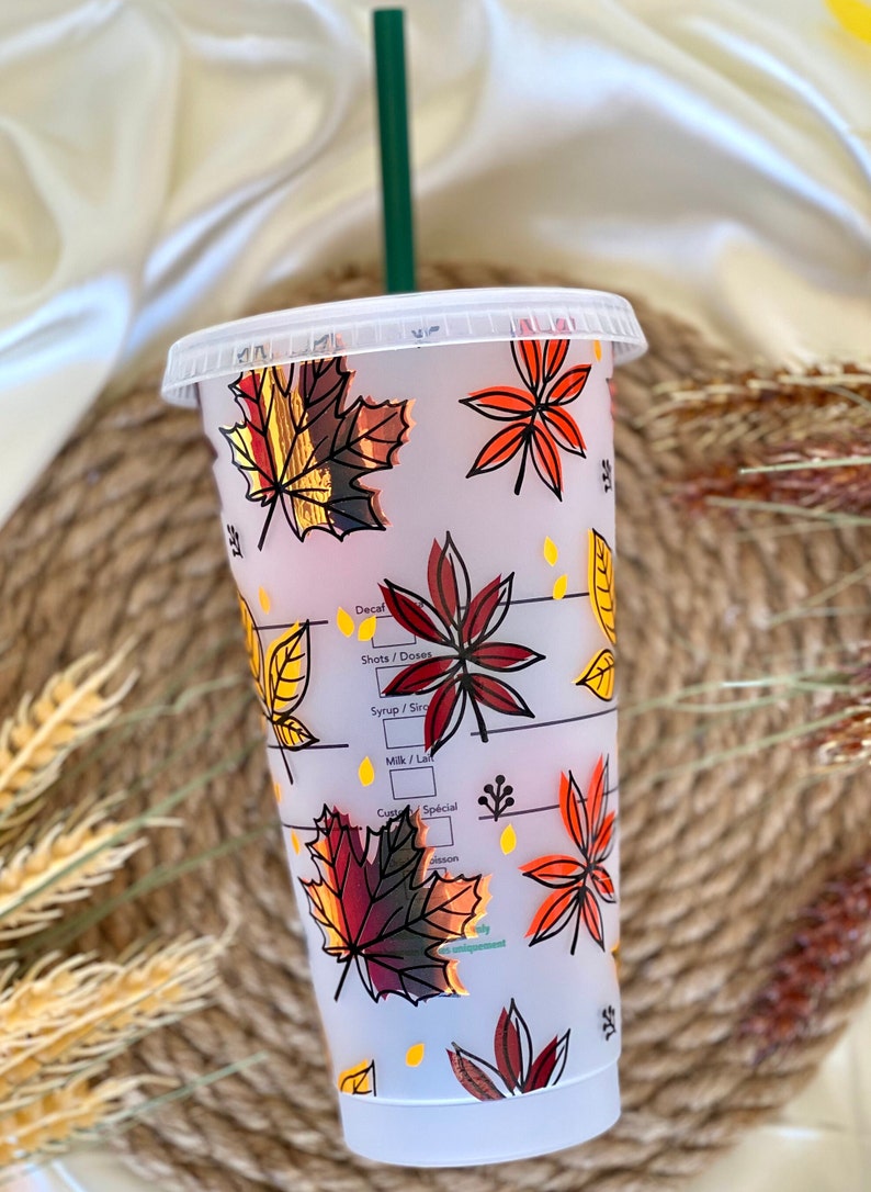 Fall Starbucks Cupautumn Starbucks Cupfall Leaves - Etsy