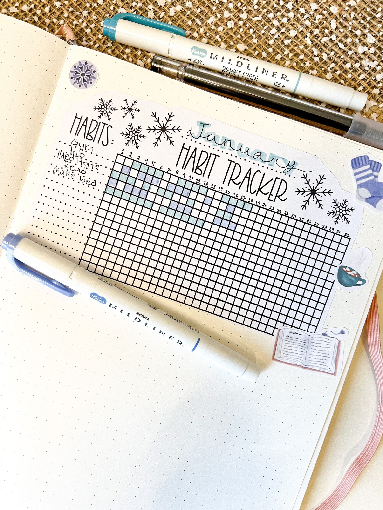 Habit Tracker Chart Sticker Pack | Goal Planner | Journal Stickers ...
