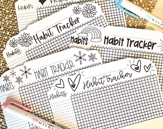 Habit Tracker Chart Sticker Pack | Goal Planner | Journal Stickers ...