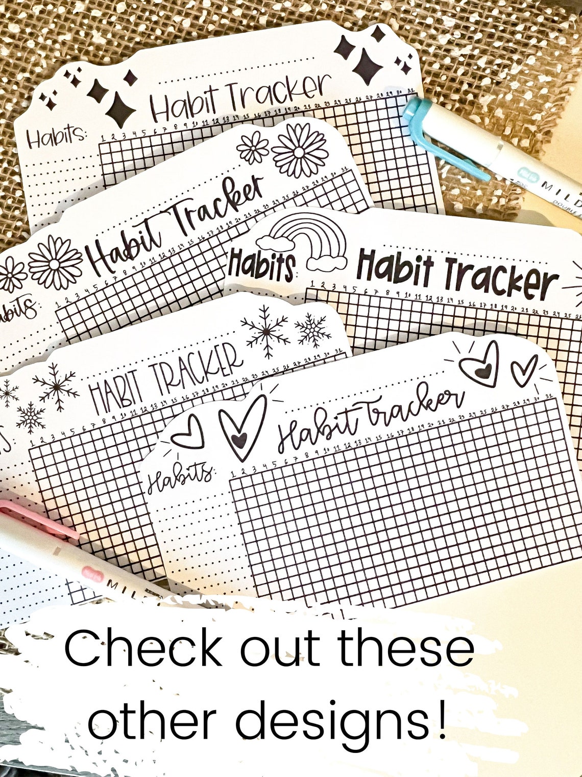 Habit Tracker Chart Sticker | Goal Planner | Journal Stickers | Daily ...
