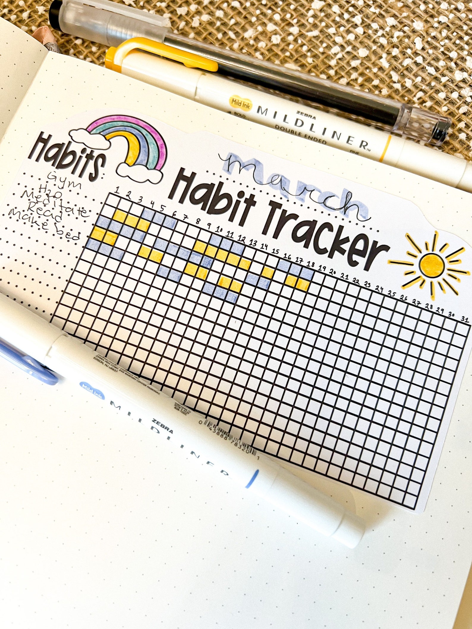 Habit Tracker Chart Sticker Pack Goal Planner Journal - Etsy