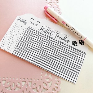 Cat Habit Tracker Chart Sticker | Goal Planner | Journal Stickers ...