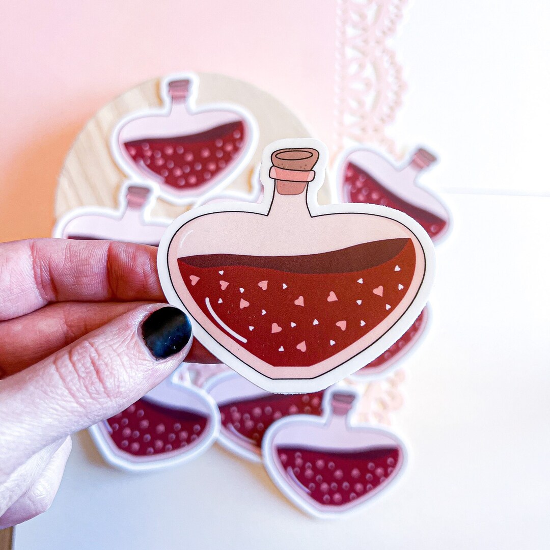 Love Potion Sticker Valentines Day Sticker Heart Sticker Waterproof ...