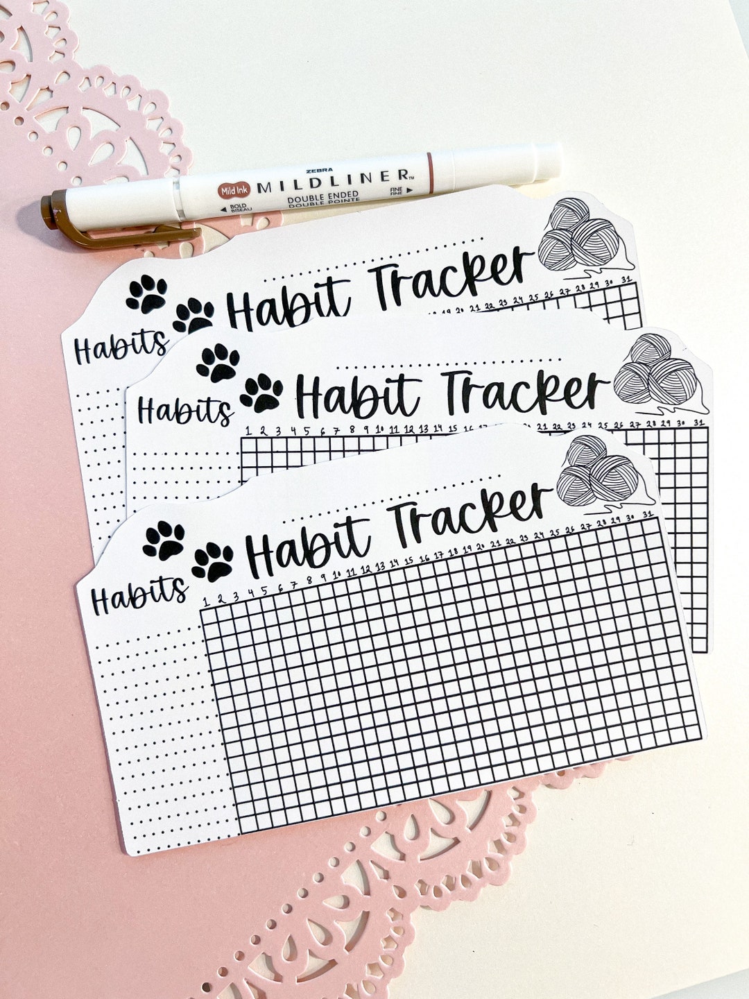 Cat Habit Tracker Chart Sticker Goal Planner Journal Stickers Daily ...