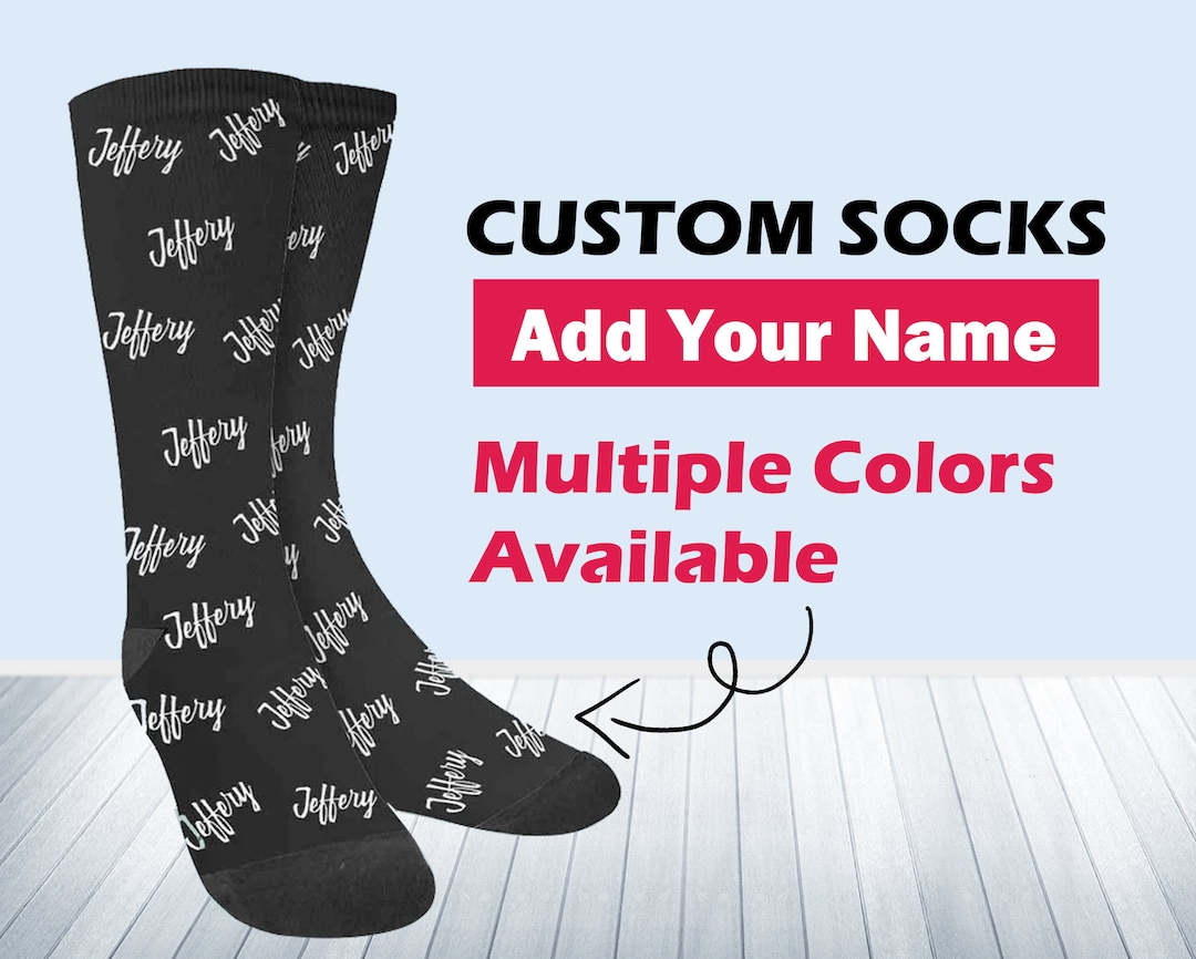 Custom Name Socks Personalized Name Socks Men Women Cotton Casual Socks ...