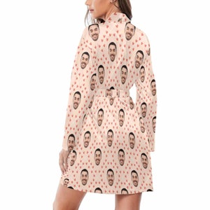 Custom Face Kimono Robe Funny Personalized Photo Night Robe Women ...