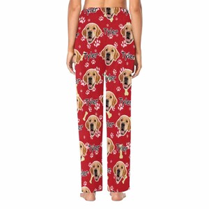 Custom Dog Photo & Name Pajama Pants, Dog Face Pajama Pants, Kids Pj ...