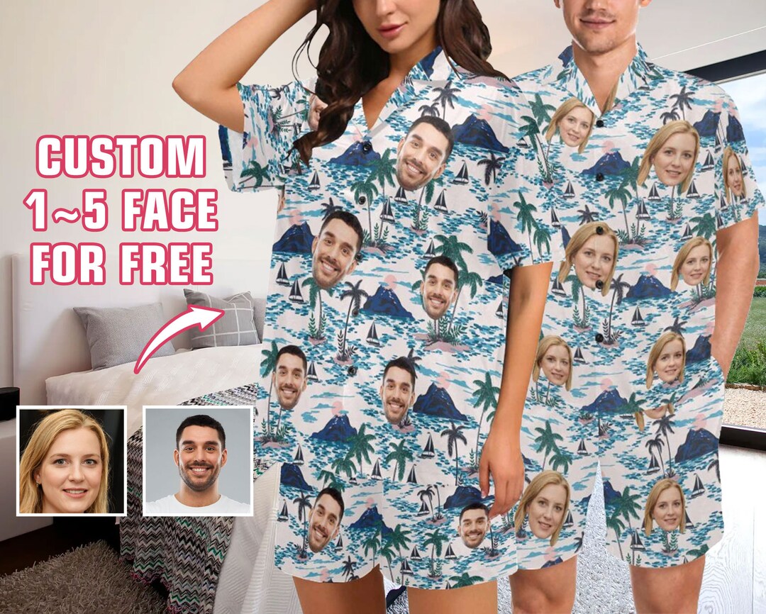 Custom Face Pajama Set: Personalized Photo Summer Pajamas - Etsy