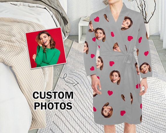 Custom Face Shawl Robe Funny Personalized Photo Kimono Robe - Etsy