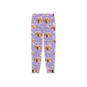 Custom Dog Photo & Name Pajama Pants, Dog Face Pajama Pants, Kids Pj ...