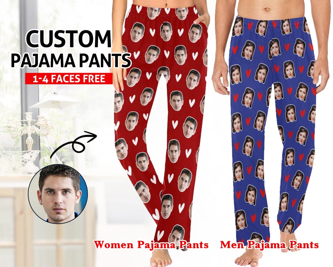 Custom Face Pajama Pants, Face on Pajama Pants, Funny Pajama Pants ...