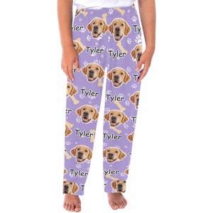 Custom Dog Photo & Name Pajama Pants, Dog Face Pajama Pants, Kids Pj ...