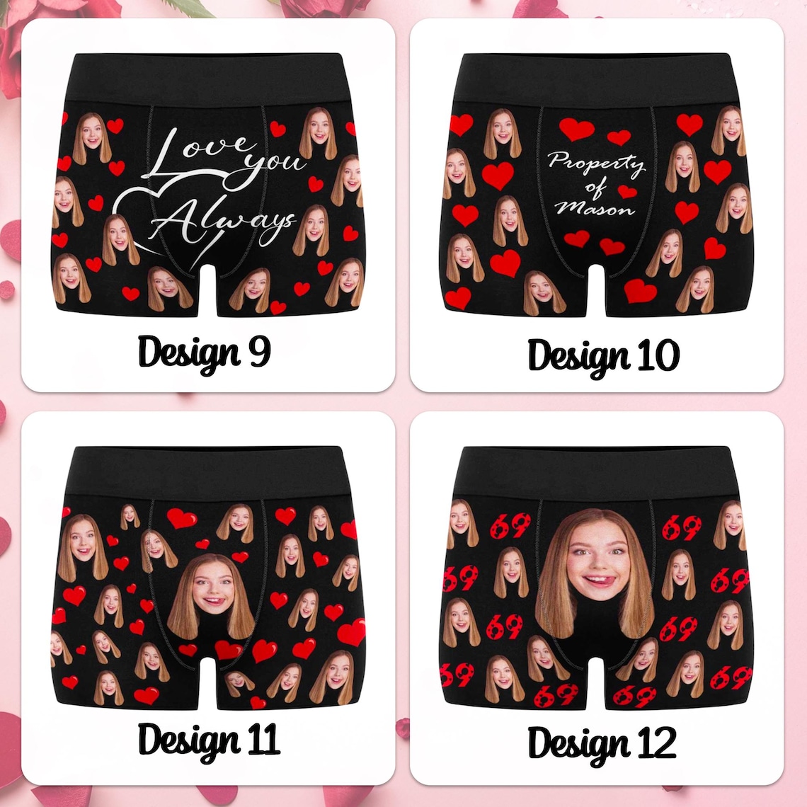 Personalized Face Boxers, Custom Photo Underwear, Funny Custom Boxer ...