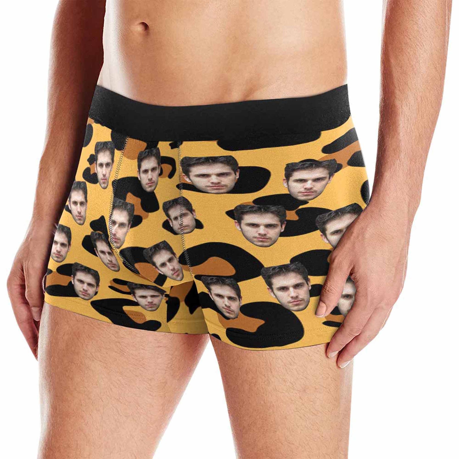 Custom Face On Mens Boxer Briefs Personalized Yellow Etsy