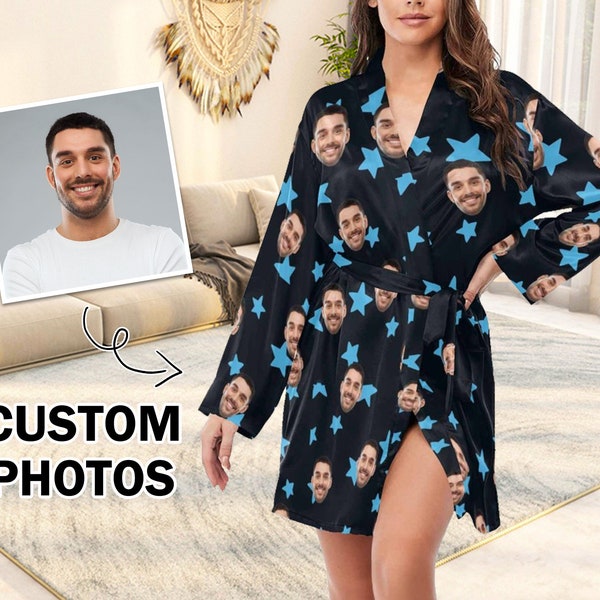 Funny Custom Photo Kimono Night Robe - Etsy