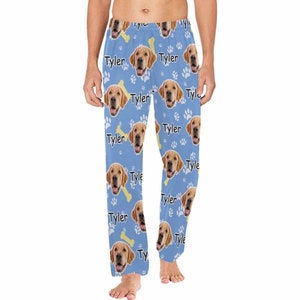 Custom Dog Photo & Name Pajama Pants, Dog Face Pajama Pants, Kids Pj ...