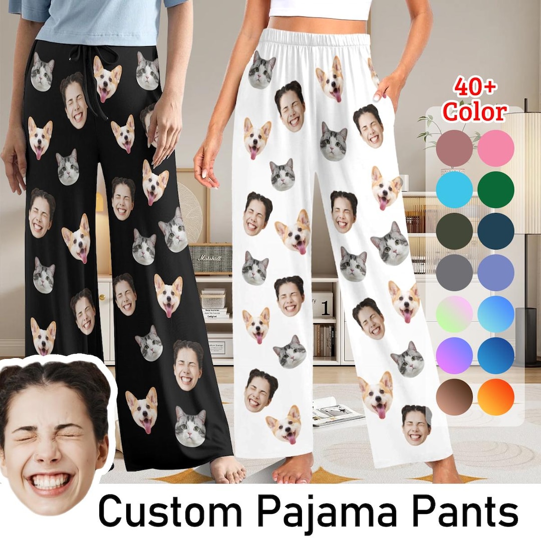 Custom Photo Pajama Pants,personalized Pajama Trousers for Men Women ...