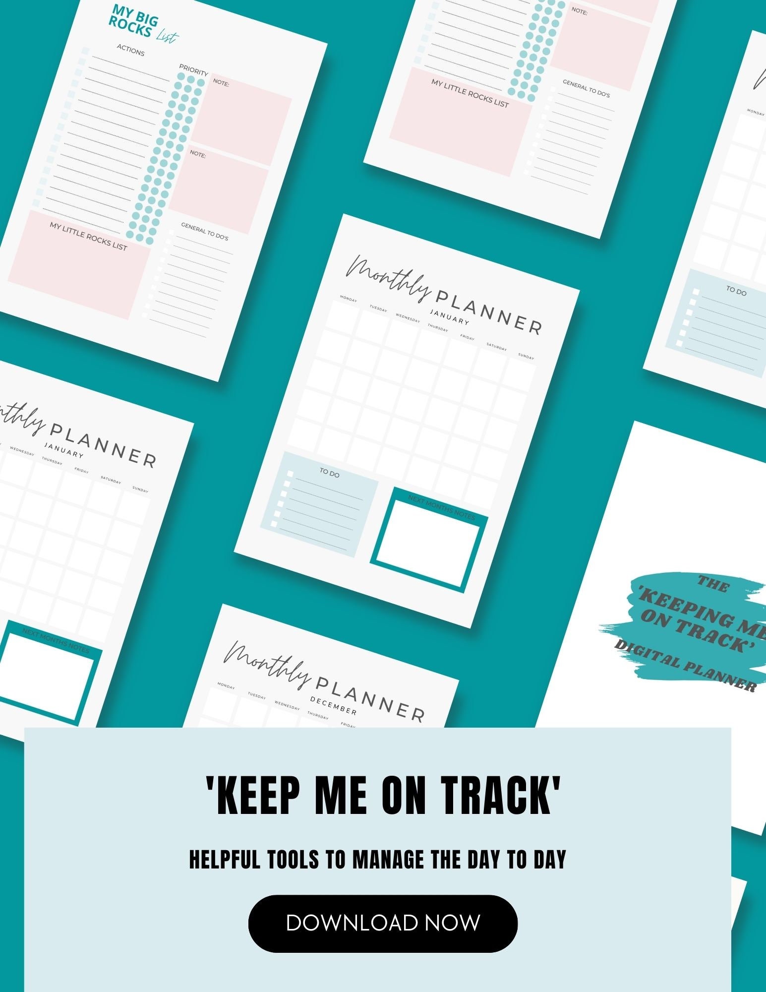 Keep Me on Track Life Planner Templates - Editable - Digital - UNDATED ...