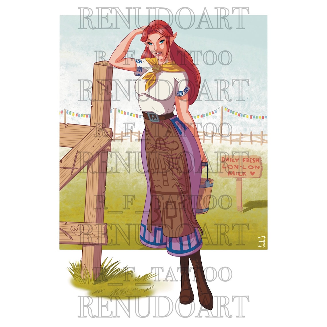 Artprint Malon & Lon Lon Ranch Legend of Zelda Loz Ocarina - Etsy