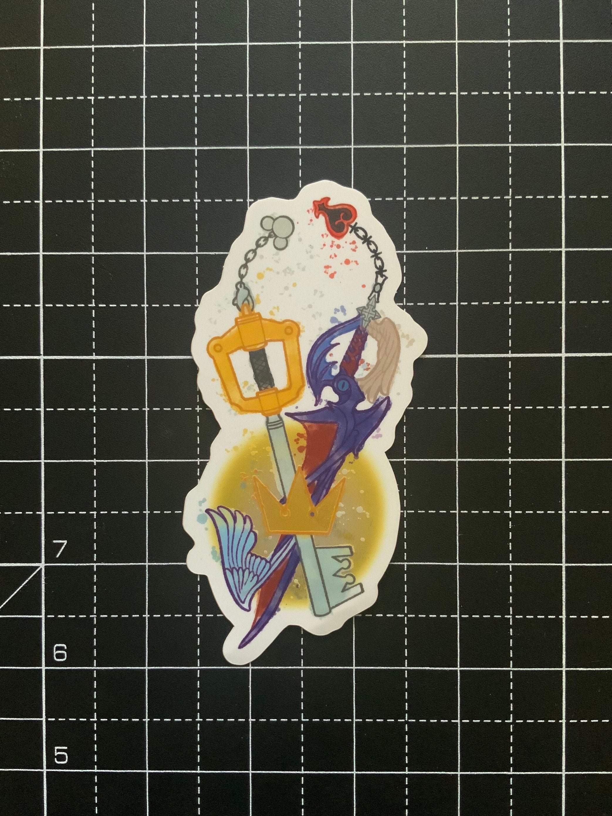 Keyblades Kingdom Key & Dawn to the Future Holographic Sticker Kingdom ...