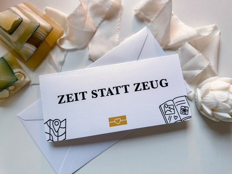 Gutschein Zeit statt Zeug Personalisiert Perlmuttpapier - Etsy.de