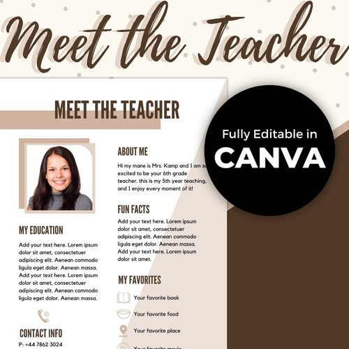 Meet the Teacher Editable Template Back to School Welcome - Etsy