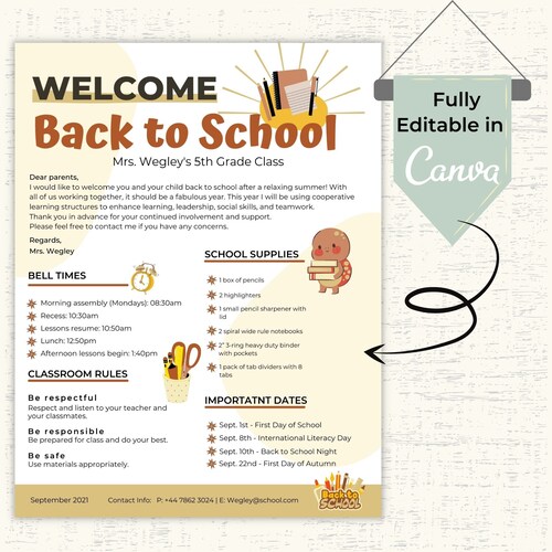 Welcome Back to School Newsletter EDITABLE Classroom - Etsy