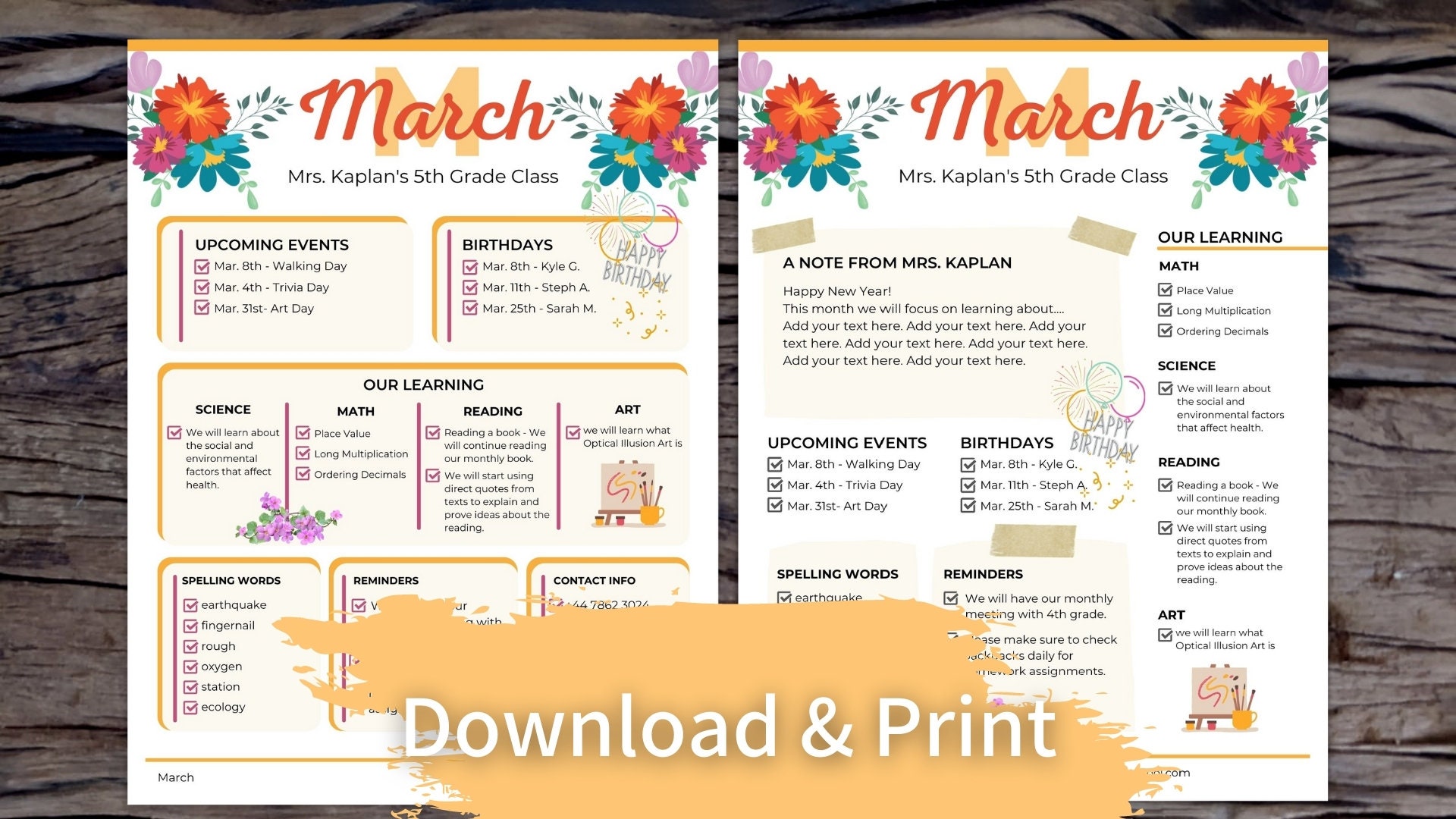 March Classroom Newsletter Template Editable Classroom - Etsy Singapore