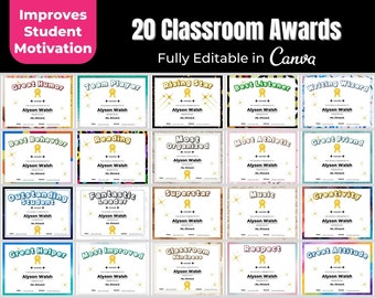 Award Certificate Template - Etsy