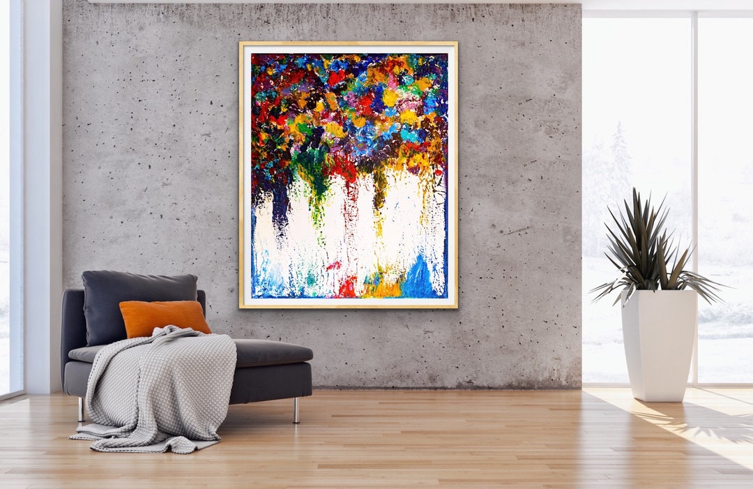 Spectra - Color Spectrum Wall Art, Red,blue,yellow Abstract Painting ...