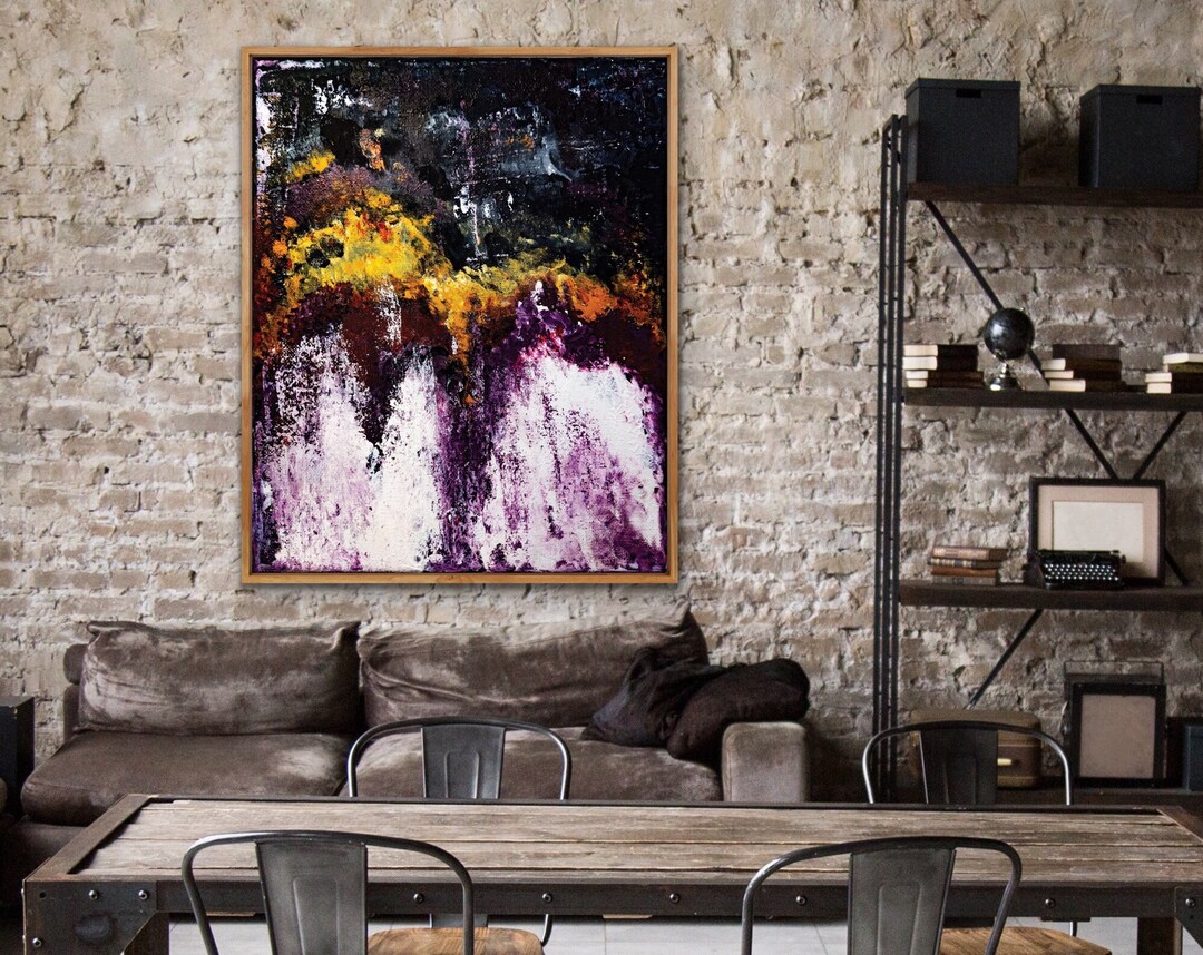 Chasm - Original Abstract Wall Art, Color Pop, Canvas Textured Art ...
