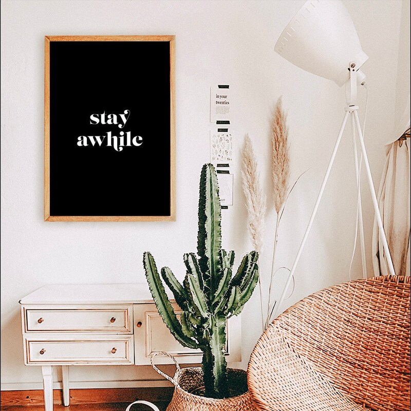 Stay Awhile Poster - Etsy