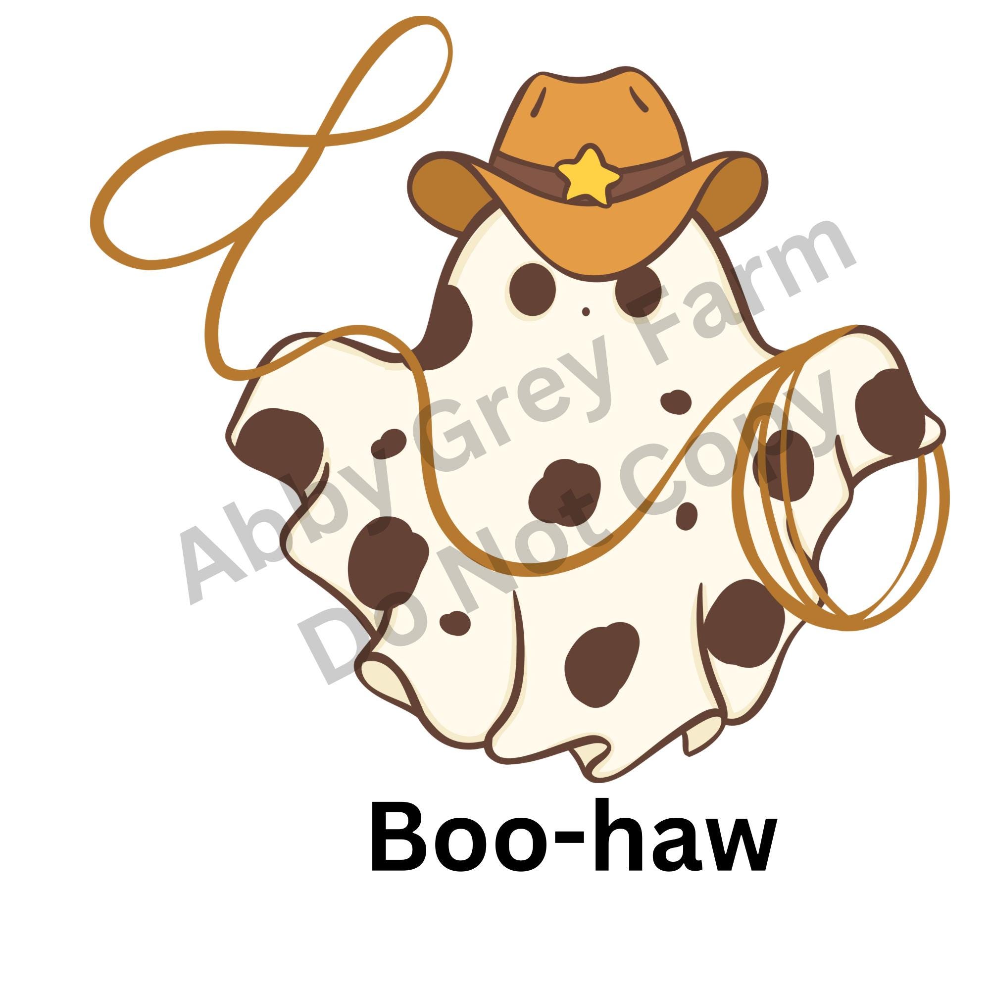 Cowboy Ghost, Boo-haw, Cute Ghost PNG; Digital Download - Etsy