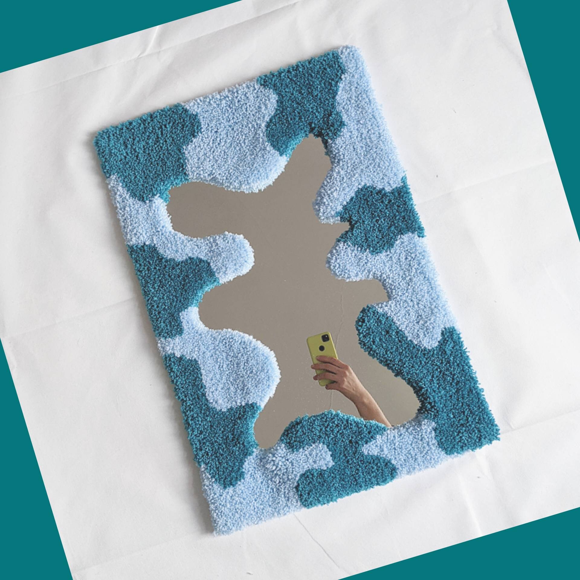 PREORDER Tufted Mirror Retro Vintage Scandinavian Handmade Rug | Etsy