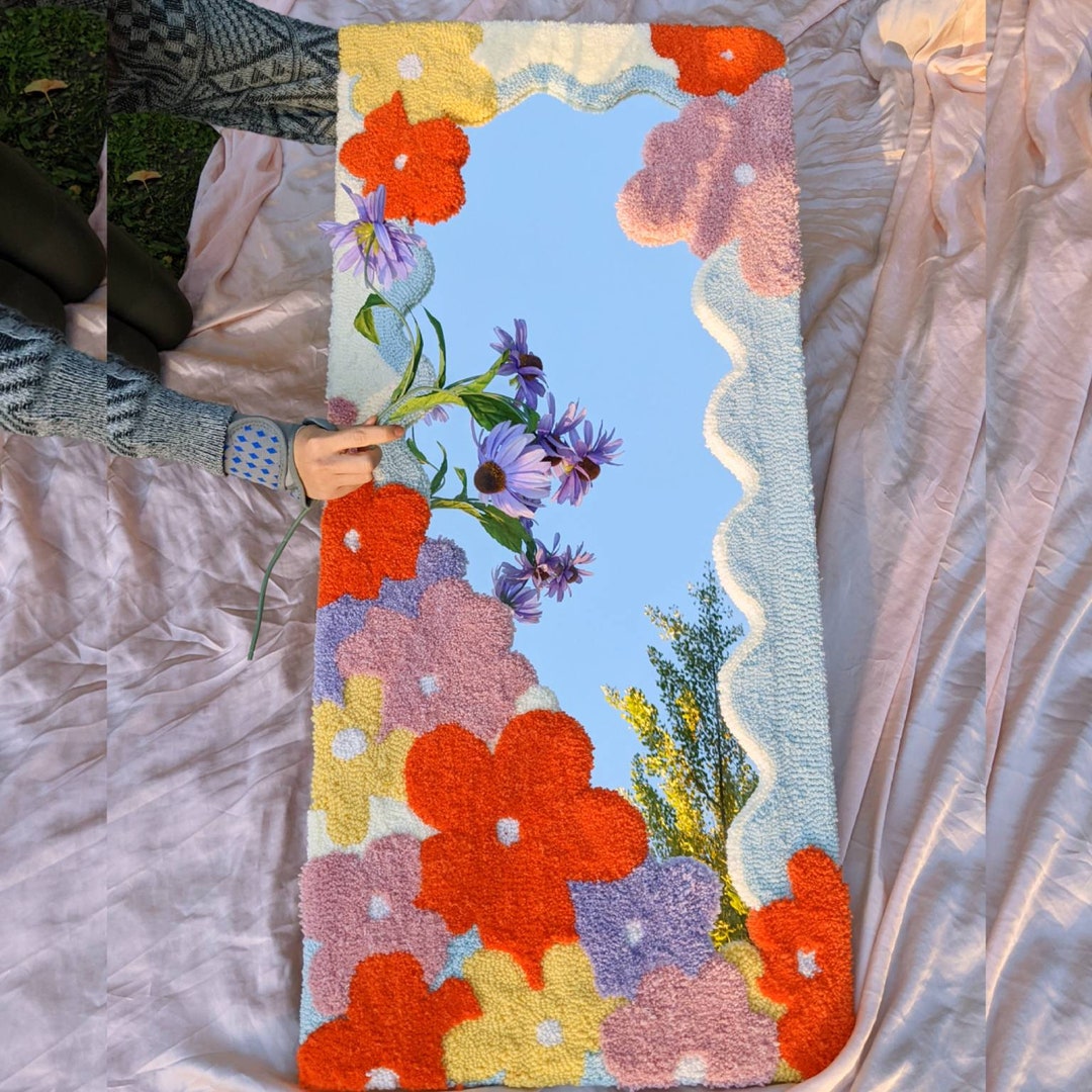 Full Length Tufted Mirror Retro Vintage Scandinavian Handmade Rug ...