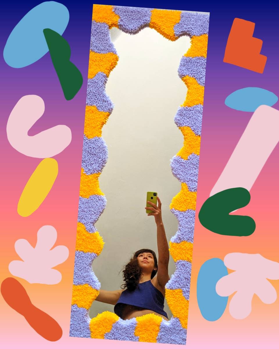 PREORDER Full Length Tufted Mirror Retro Vintage Scandinavian - Etsy