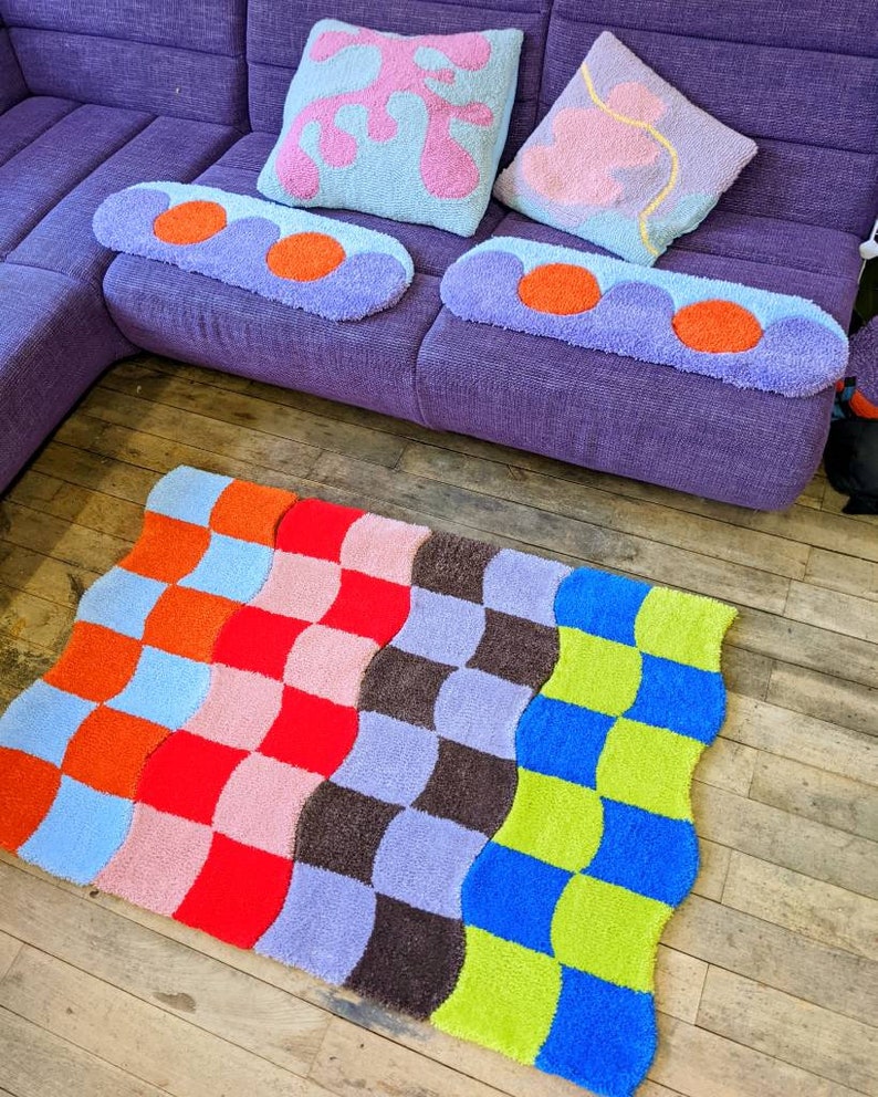 Handmade Tufting Gun Tufted Rug Carpet Psychedelic Contemporary Art ...