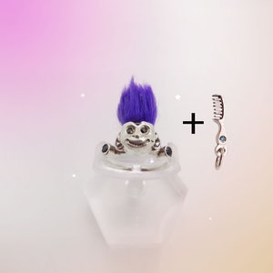 Lucky Troll Ring/ Funny Jewelry/ 90s Cute Vintage Toys Inspired/ Kawaii ...