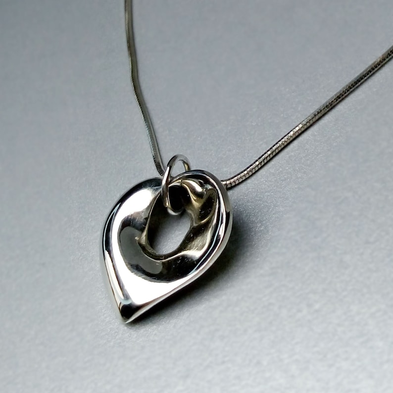 Mobius Strip Heart Handmade Necklace/ Modern Love Jewelry for Her ...