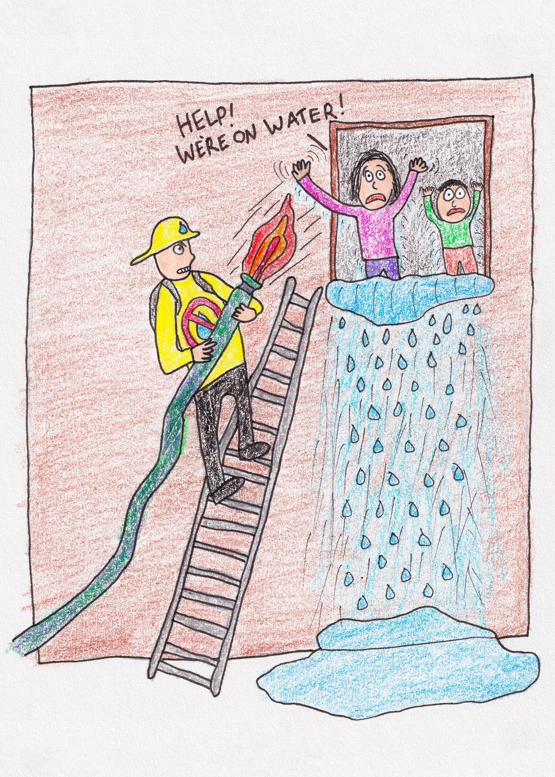 Waterfighter - Hand-drawn Doodle Premium-quality Art Print - Etsy