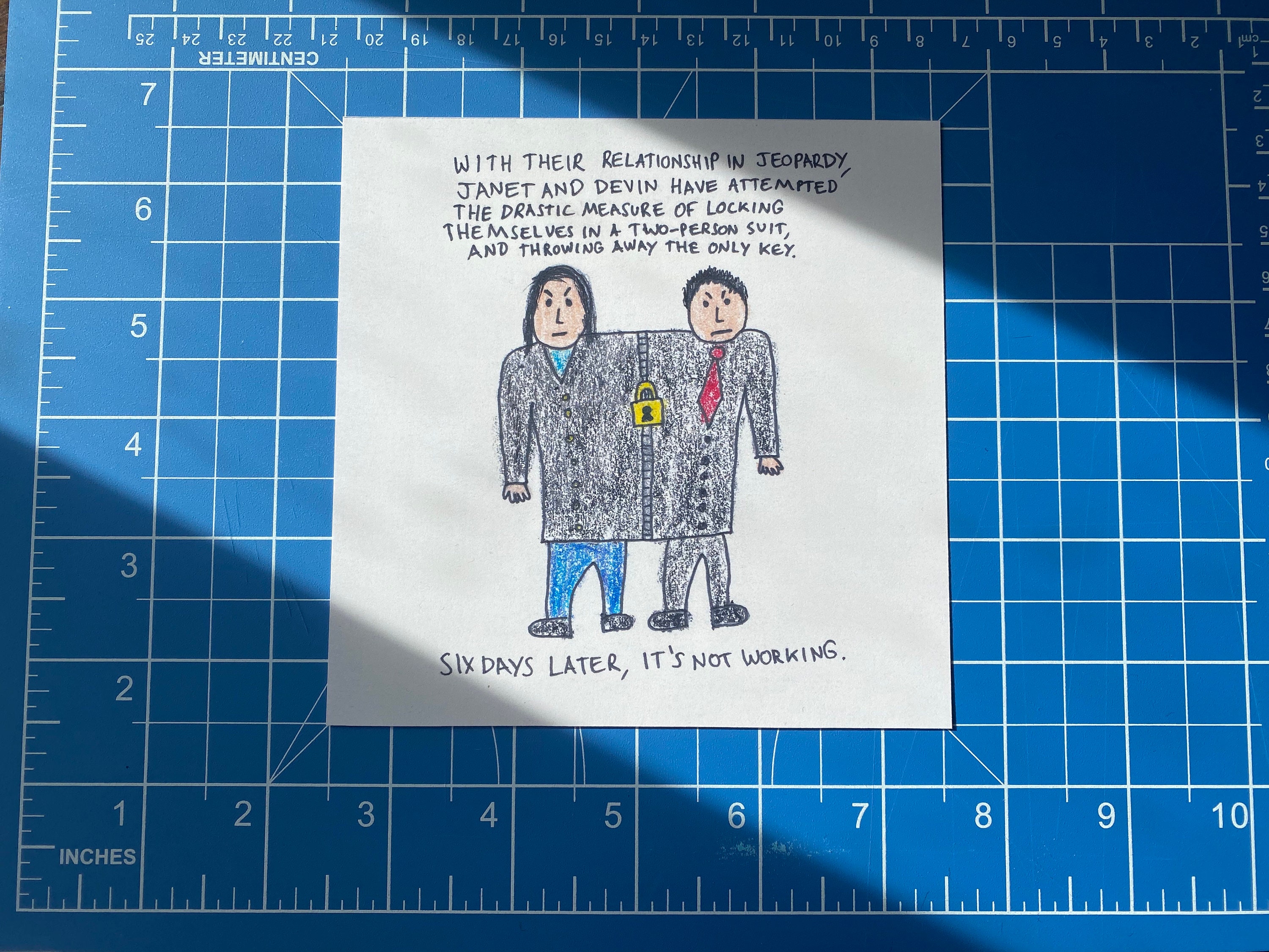 Two-person Suit Hand-drawn Vinyl Sticker or Premium-quality - Etsy