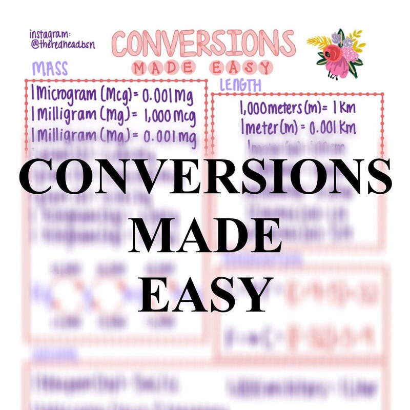Metric Conversion Chart - Etsy
