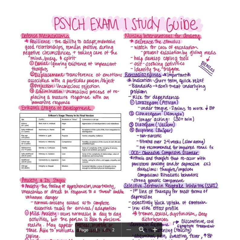 N129 Psychiatric/ Mental Health Exam 1 Study Guide- SMU - Etsy